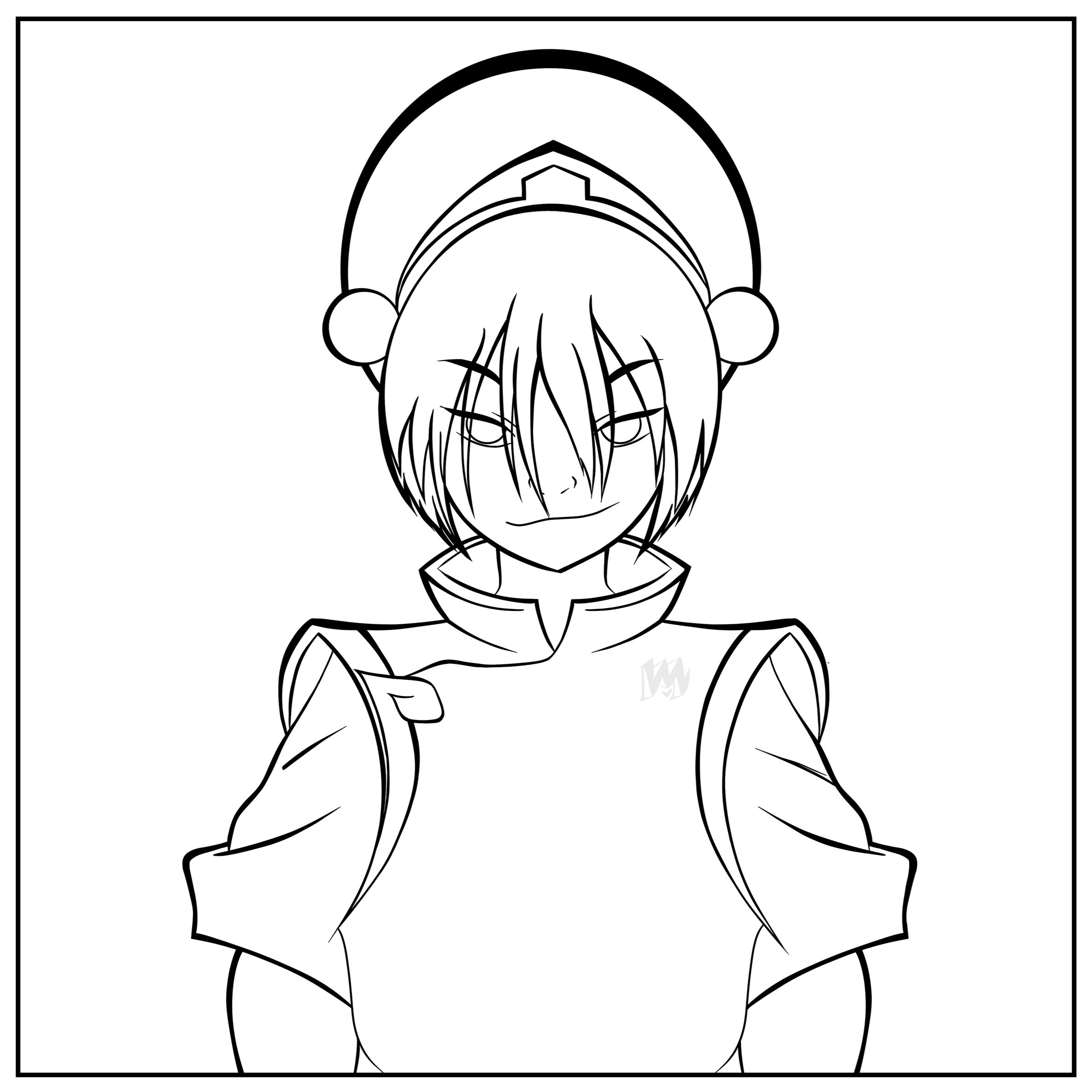 aang line art coloring pages